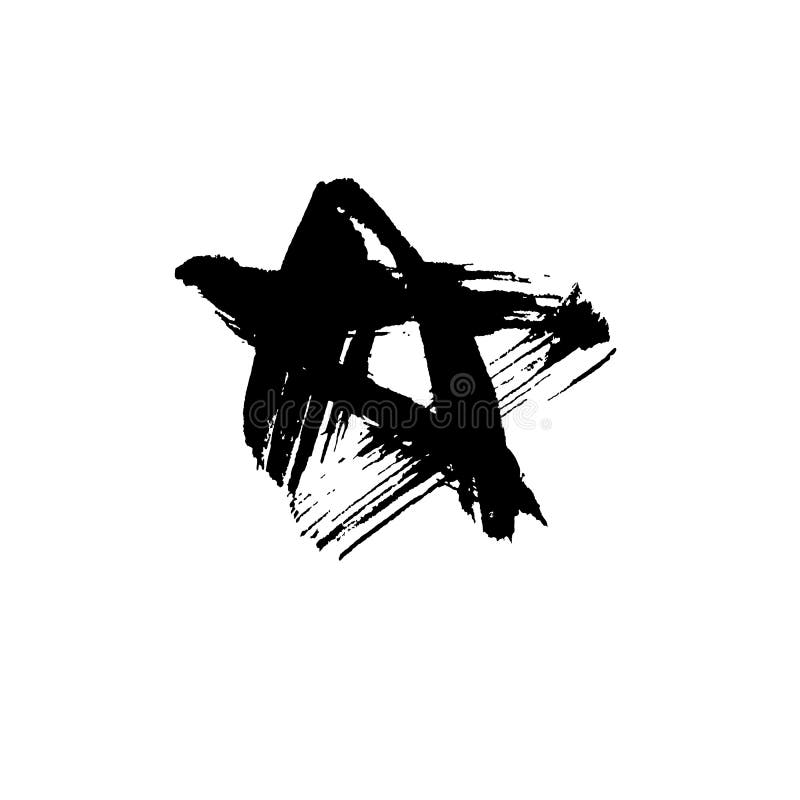 Ink Vector Brush Stroke Star. Vector Illustration. Grunge Texture ...