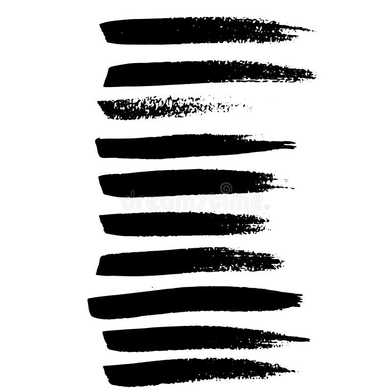 Ink Vector Dry Brush Stroke. Vector Illustration. Grunge Hand Drawn ...