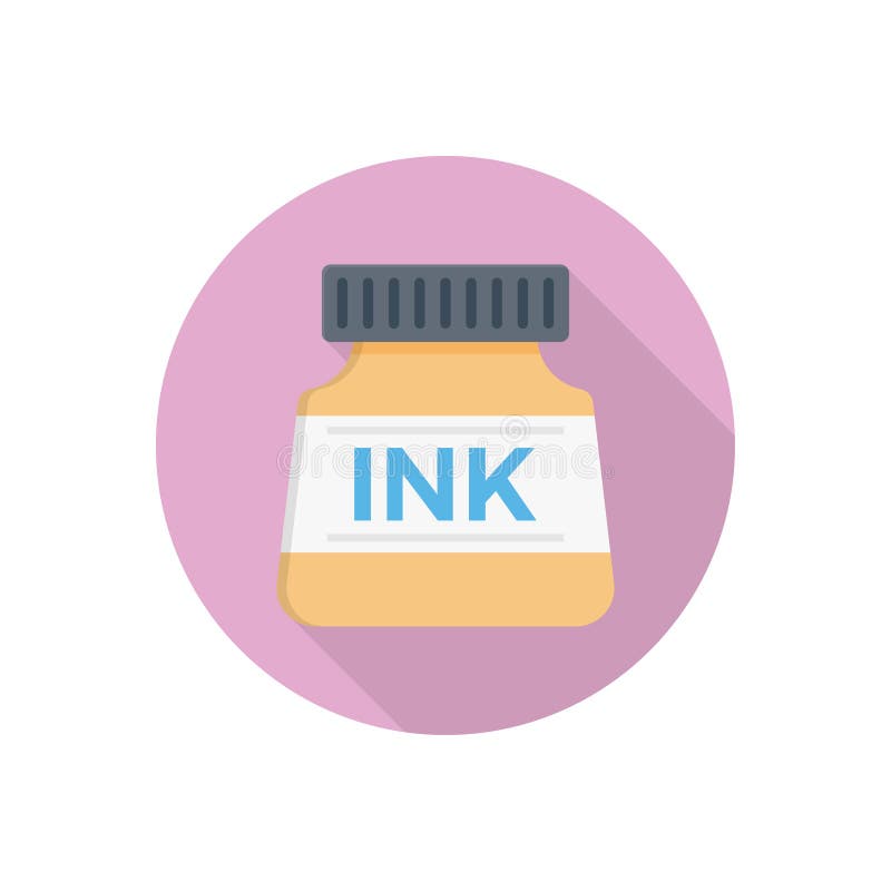 Ink Vector Flat Colour Icon Stock Vector - Illustration of classic ...