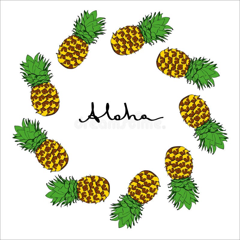 Pineapple Frame Empty Template Vector Stock Vector - Illustration of ...