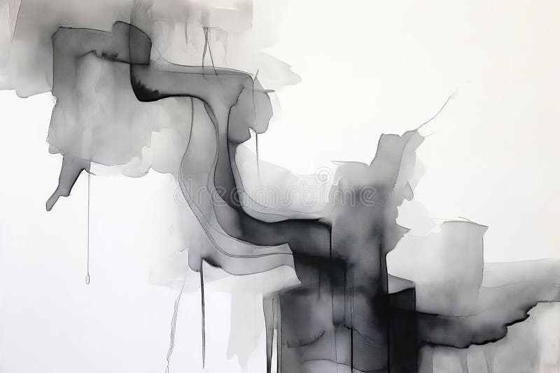 Ink Wash Subtle Gradients of Black Ink Create Fluid Office Forms Stock ...