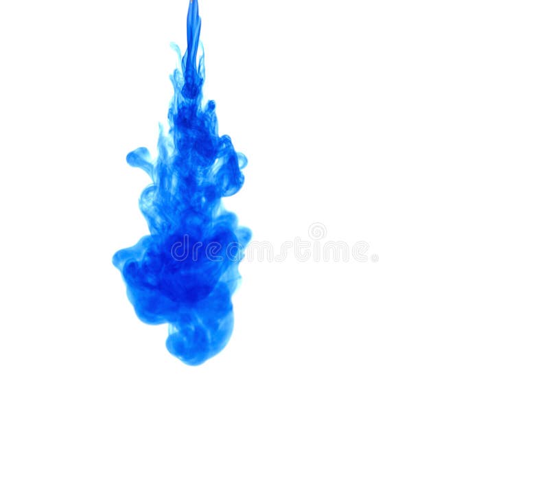 Blue Ink Flowing through Water Stock Photo - Image of close, sequence ...