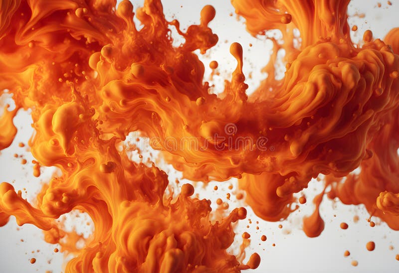 Ink Water Explosion Effect. Orange Fire Flames Stock Illustration ...