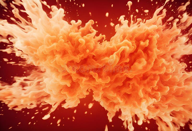 Ink Water Explosion Effect. Orange Fire Flames Stock Illustration ...