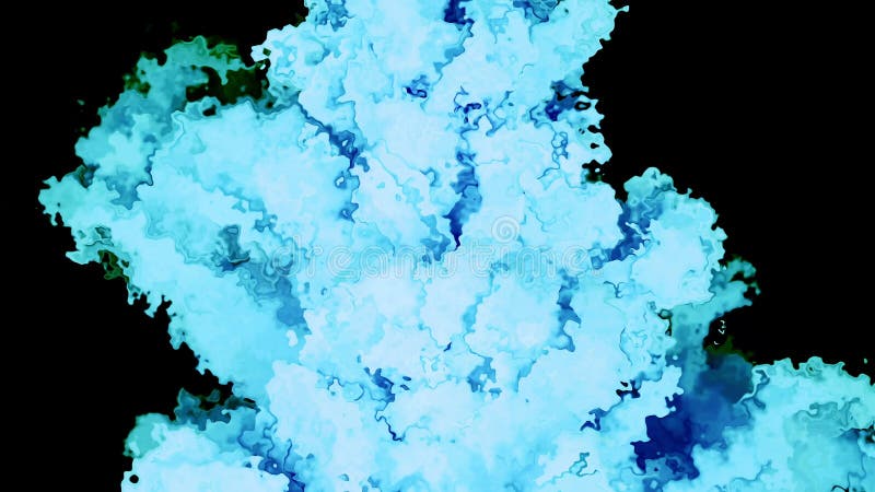 Ink Water Explosion. Enchantment Spell. Blue Paint Leak. Liquid Color ...