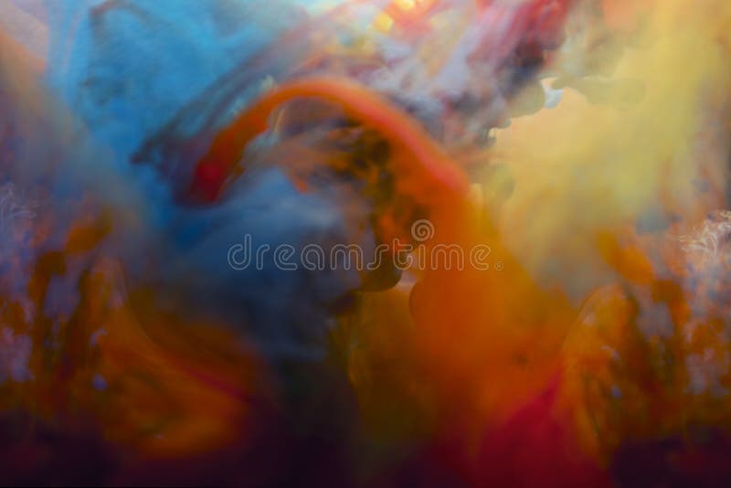 Ink in Water Multicolor Abstract Background Isolated Stock Image ...