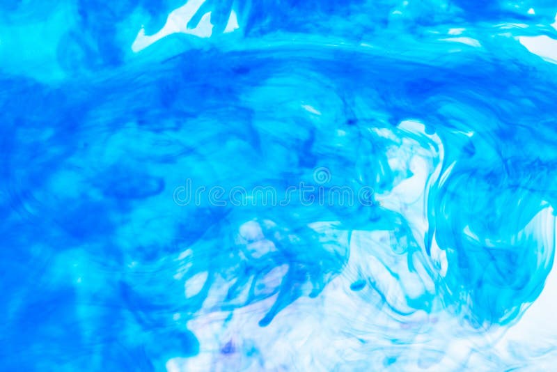 Ink in Water. Watercolor Background Image with a Blue Liquid Stock ...