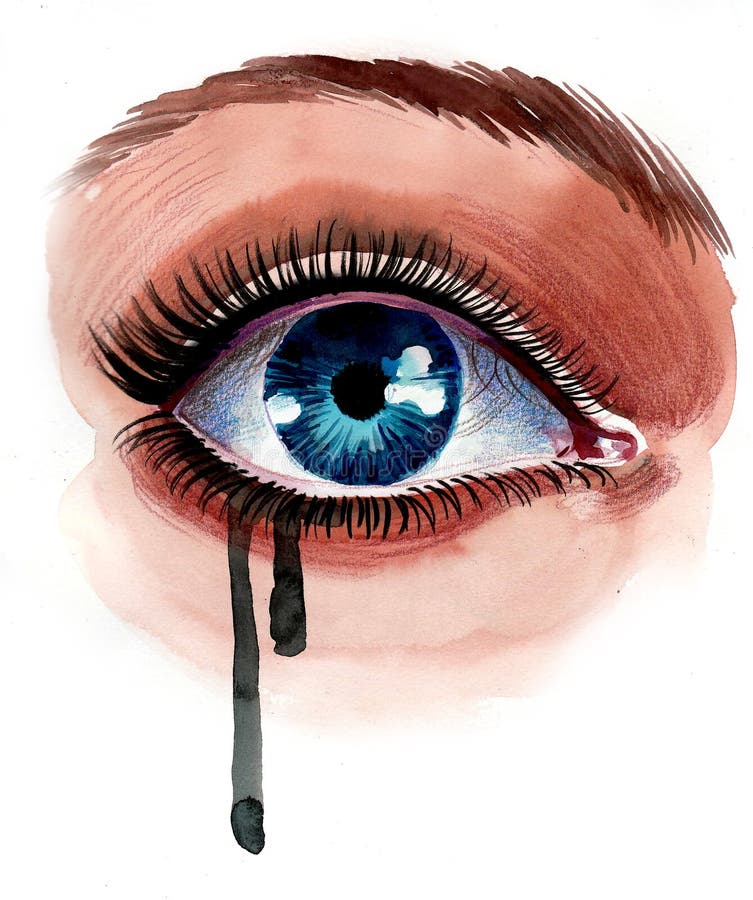 Crying eye stock illustration. Illustration of crying - 99725330