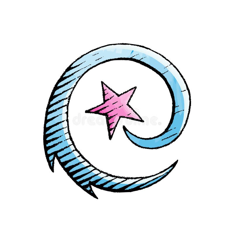 Ink and Watercolor Sketch of a Star Stock Vector - Illustration of ...