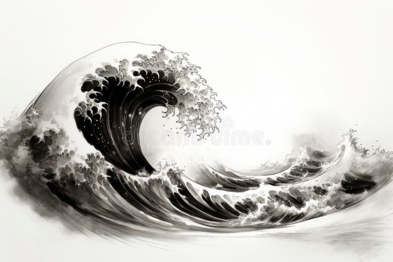 Ink Wave Watercolor. Generate Ai Stock Photo - Image of modern, bright ...