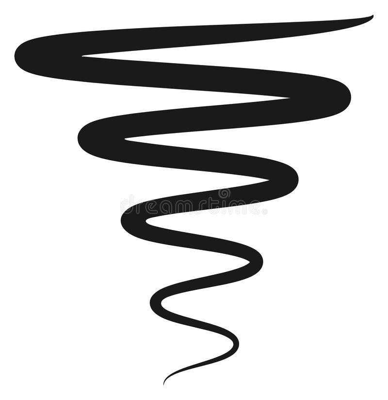 Ink Wavy Stroke. Calligraphic Line Decorative Element Stock Vector ...