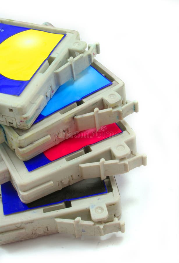 Colorful Empty Inkjet Printer Ink Cartridges Stock Photo - Image of ...