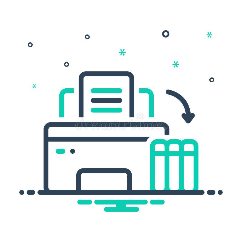 Mix Icon for Inkjet, Printer and Technology Stock Vector - Illustration ...