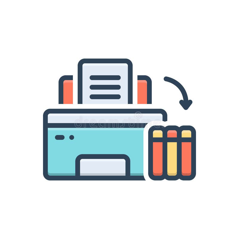 Color Illustration Icon for Inkjet, Printer and Technology Stock ...