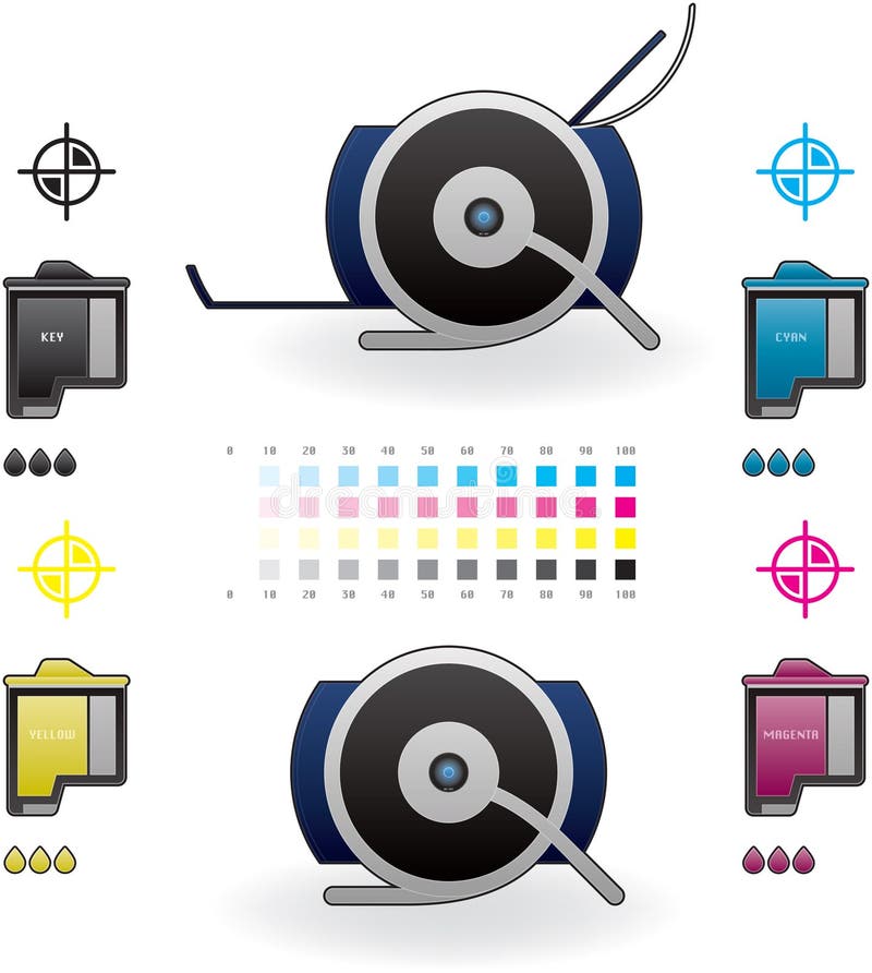 InkJet Printer stock vector. Illustration of black, white - 18912691