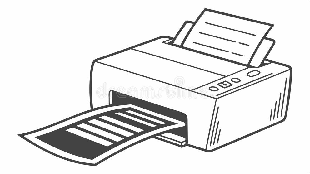 Inkjet Printer Illustration, Document Output Vector Design Generative ...