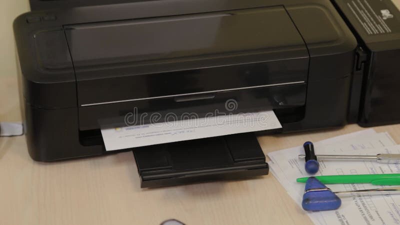 Inkjet Printer Prints Documents on Paper. Stock Footage - Video of ...