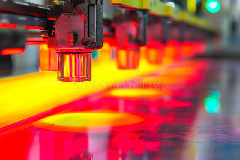 An Inkjet Printer with a Wide Print Area during Production. they ...