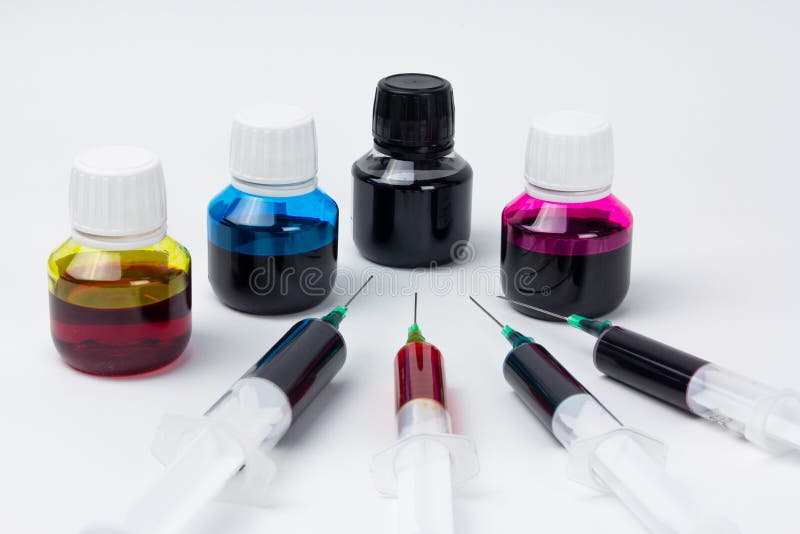 Inkjet refill set stock image. Image of containers, container - 24010045