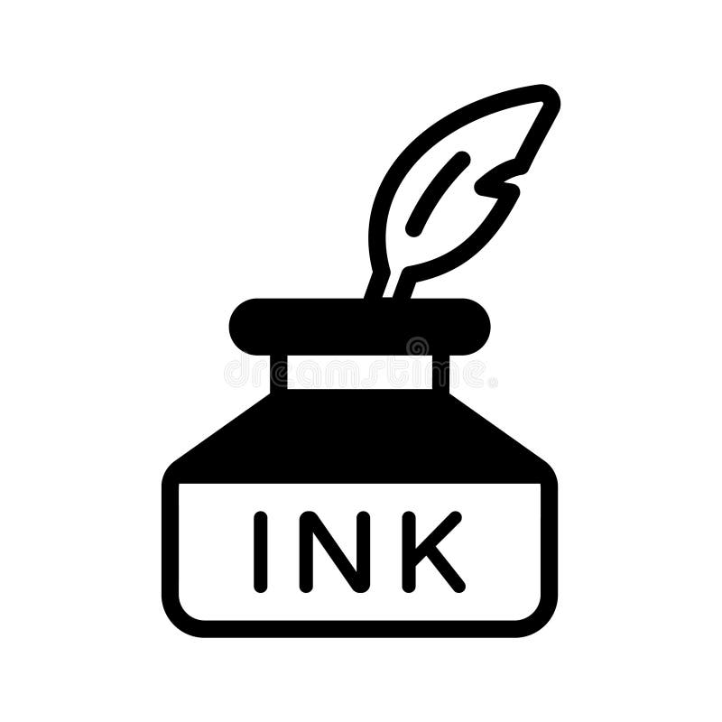Inkpot stock vector. Illustration of solid, black, vector - 331071676