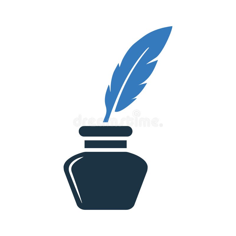 Inkpot, Ink Icon. Gray Vector Graphics Stock Vector - Illustration of ...