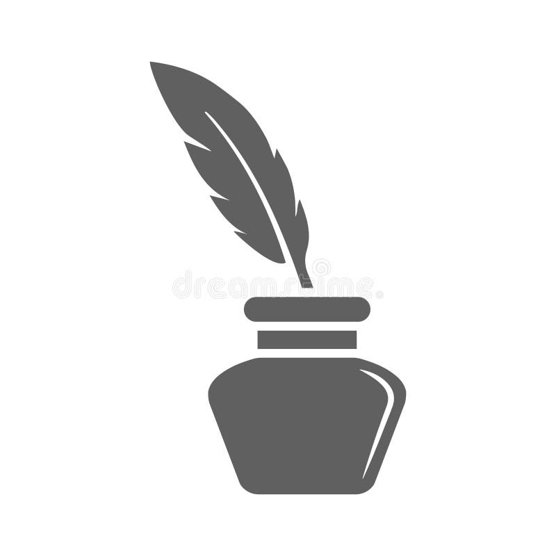 Vector Inkpot Outline Icon Design Stock Vector - Illustration of stroke ...