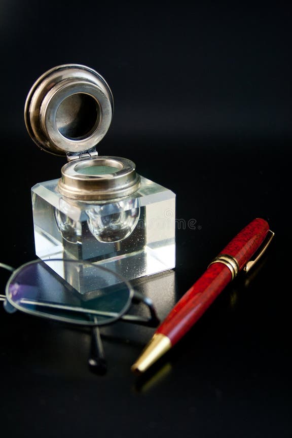 Inkpot and pen stock image. Image of rendezvous, sign - 14467875
