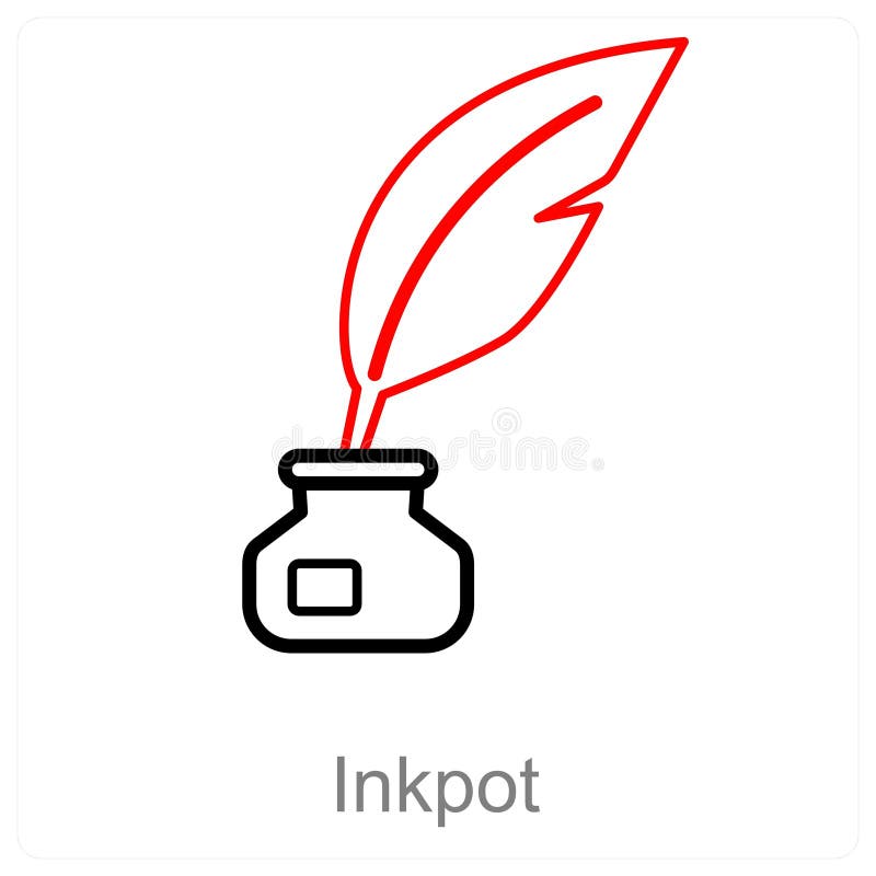 Inkpot stock vector. Illustration of write, concept - 338444815