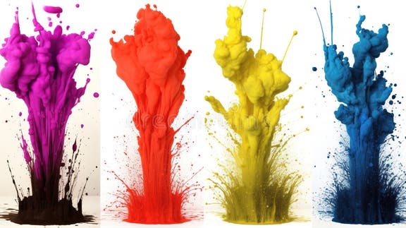 Inks are Exploding at the Ground, Going Up, Ai Generated Image Stock ...