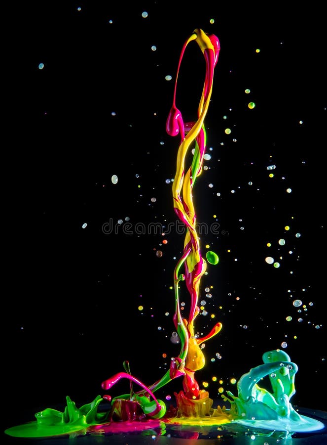 CMYK Color Inks or Paint Dripping Isolated Stock Image - Image of blob ...