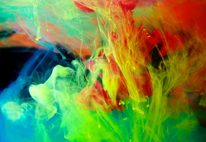 Inks in Water, Color Abstraction, Color Explosion Stock Image - Image ...