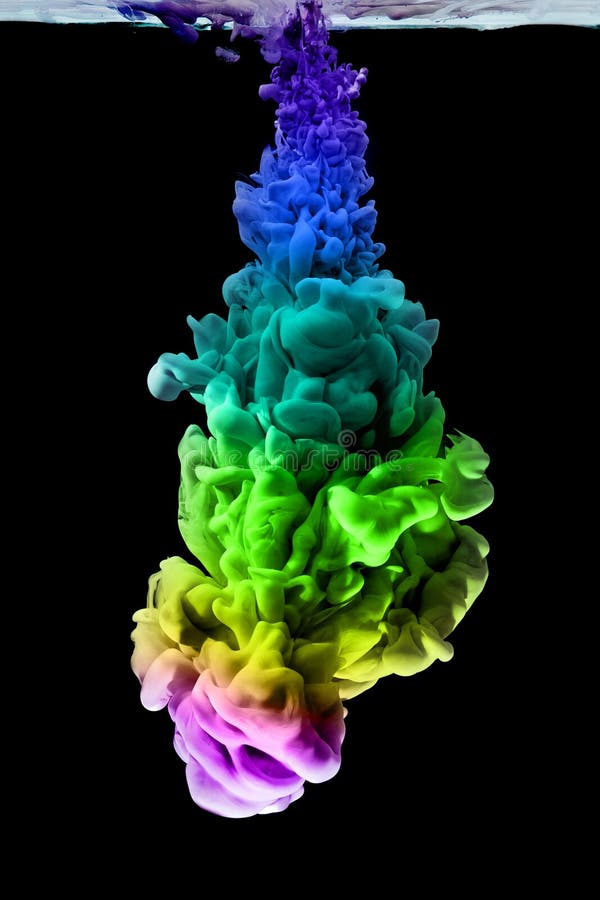 Inks in Water, Color Abstraction Stock Image - Image of cloud, design ...