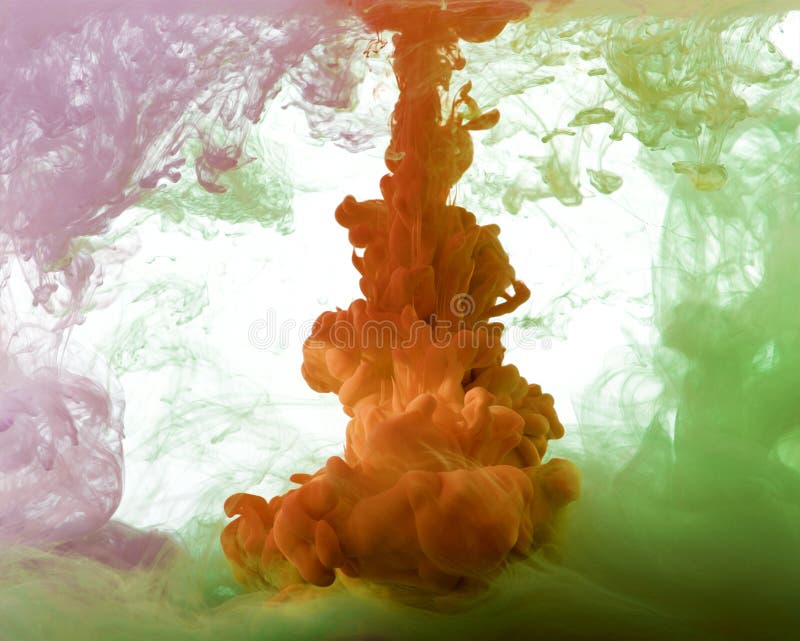 Inks in Water, Color Abstraction Stock Image - Image of holi ...