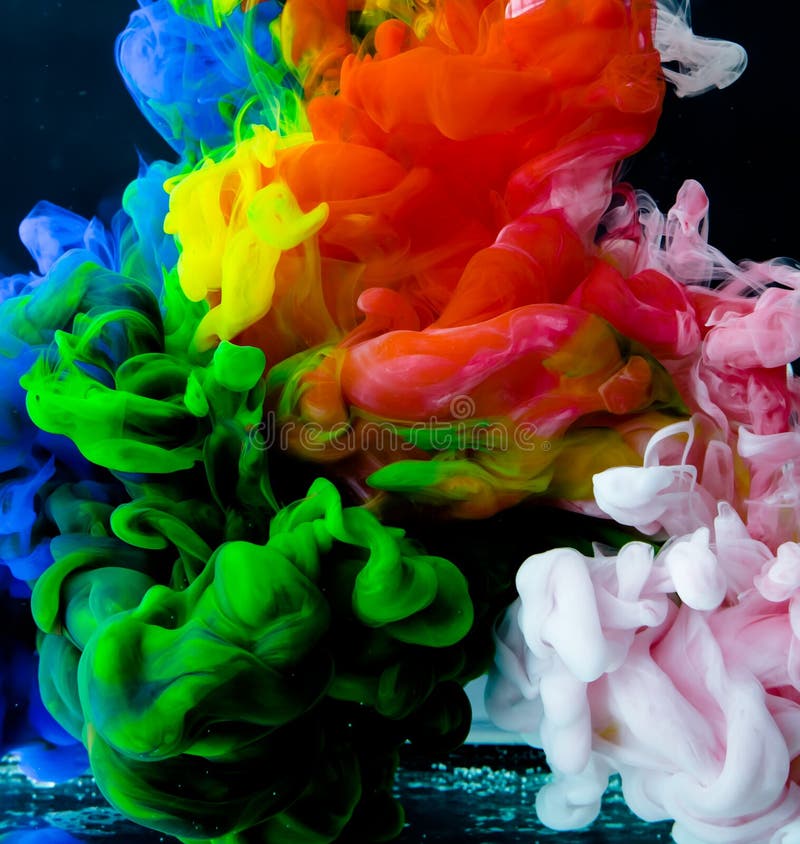 Colorful ink in water stock photo. Image of drip, light - 38968870