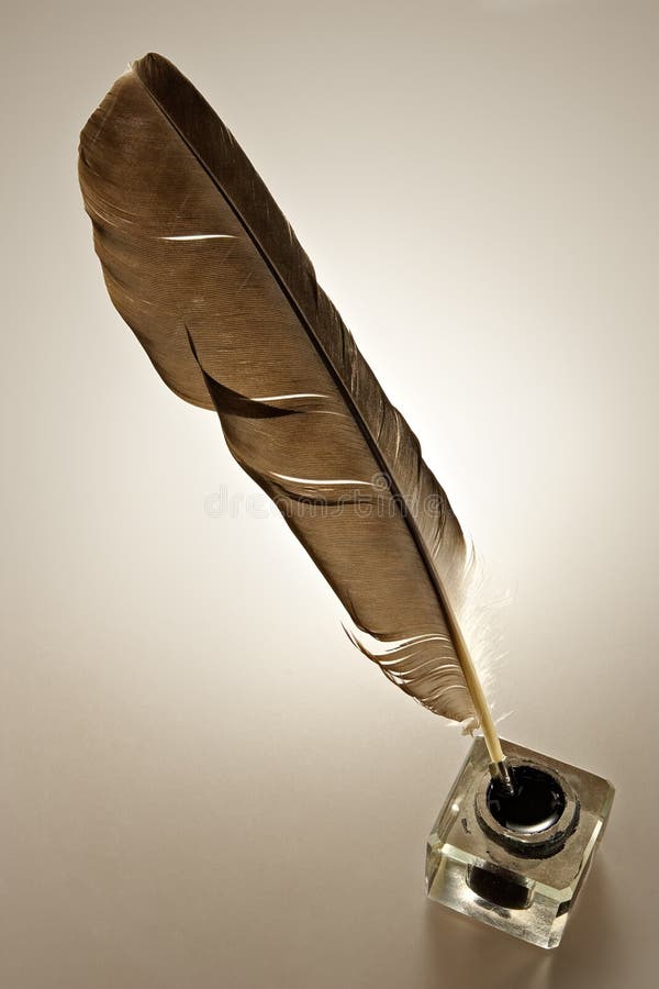 Ink and feather pen stock photo. Image of domestic, literary - 2154682