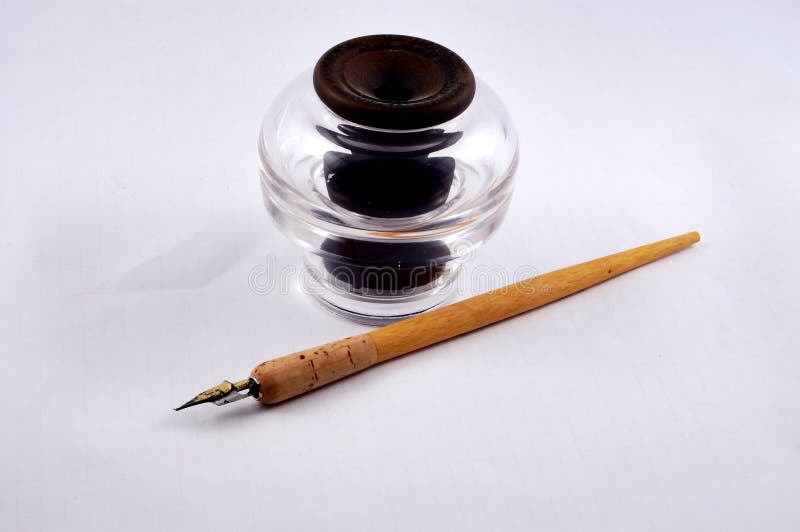 Inkwell and Pen stock image. Image of inkpot, drafting - 332447