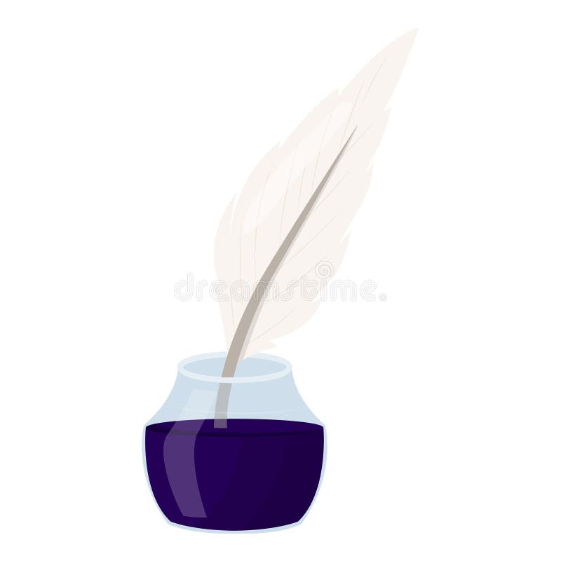Inkwell and Pen for Writing. Vector Illustration Stock Vector ...