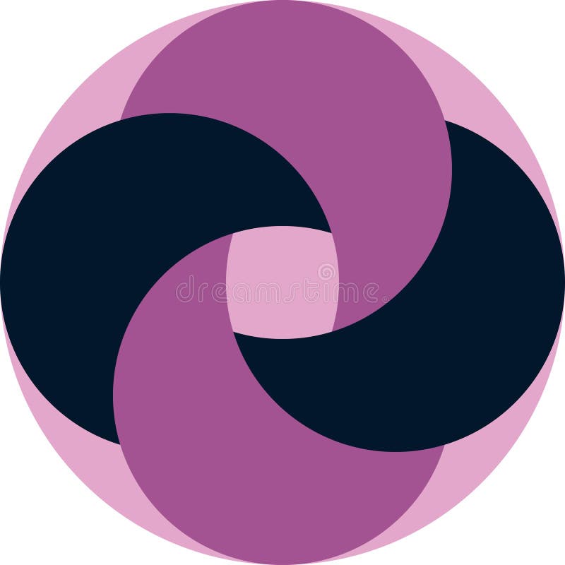 Inky Blue and Purple Interlocking Hoops Stock Illustration ...