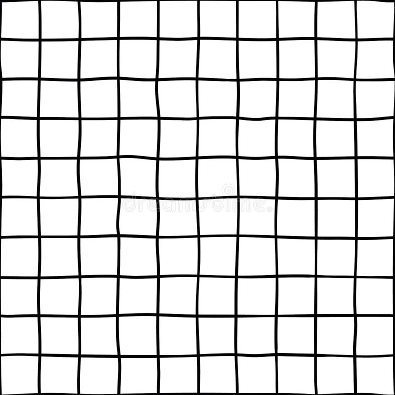 Inky Doodle Check Lines Seamless Pattern. Vector Hand Drawn Wave Lines ...