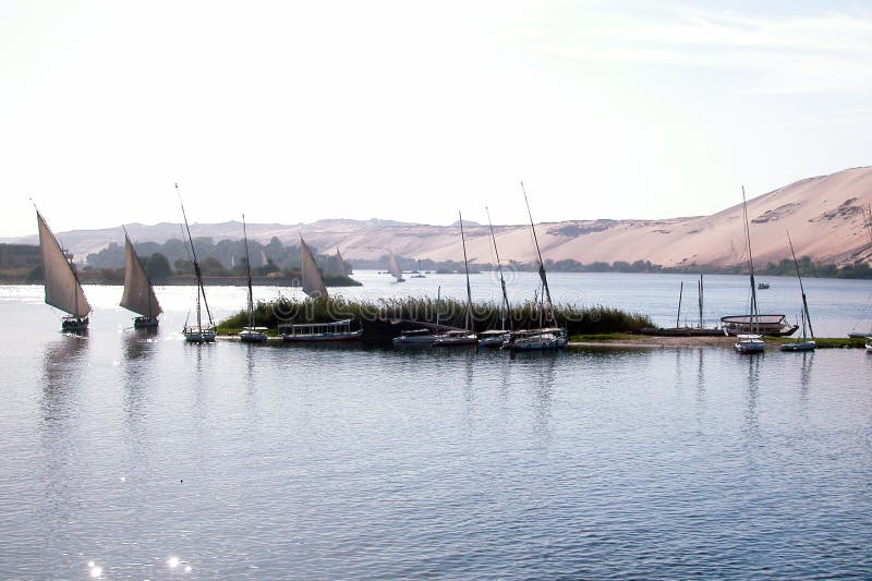 Inland Navigation and River Shipping on the Nile Stock Photo - Image of ...