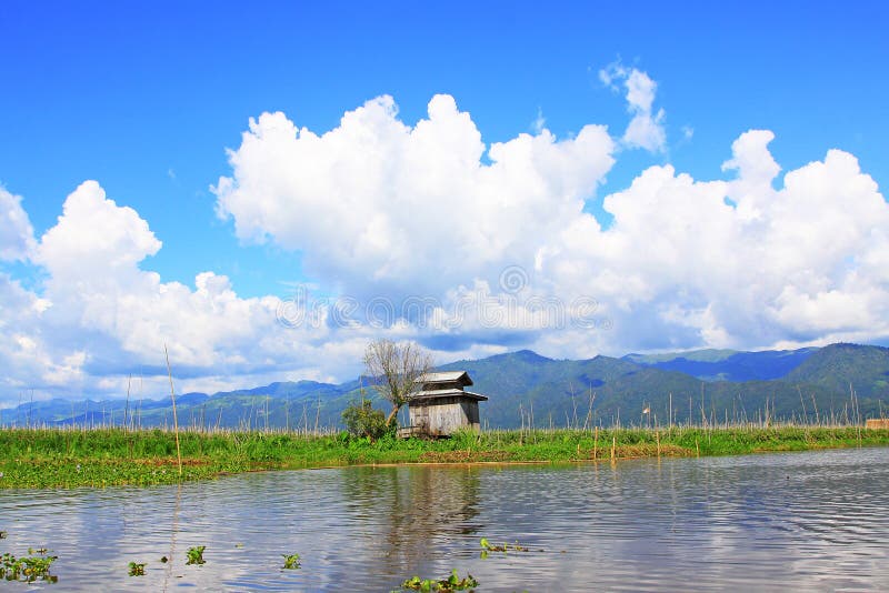 Inle Lake Floating Farm, Myanmar Stock Image - Image of landscape ...