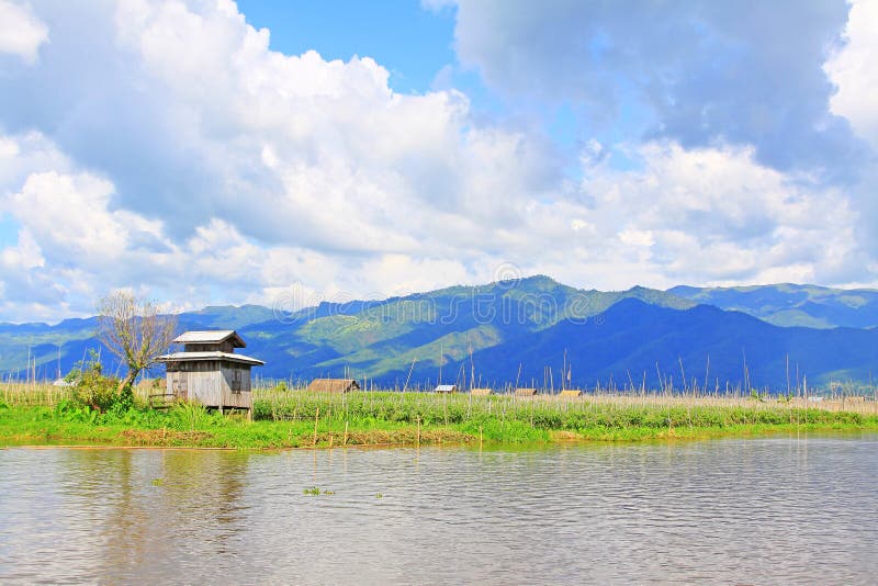 Inle Lake Floating Farm, Myanmar Stock Photo - Image of landscape ...