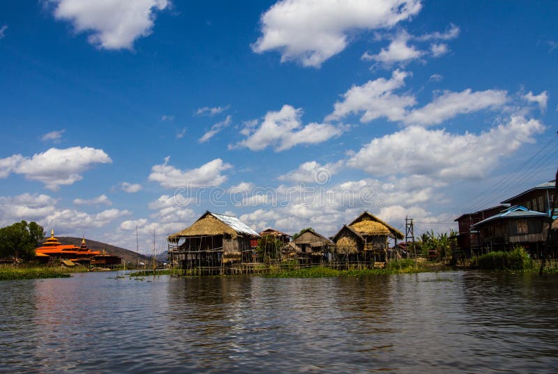 Inle lake house style stock image. Image of green, east - 95061739