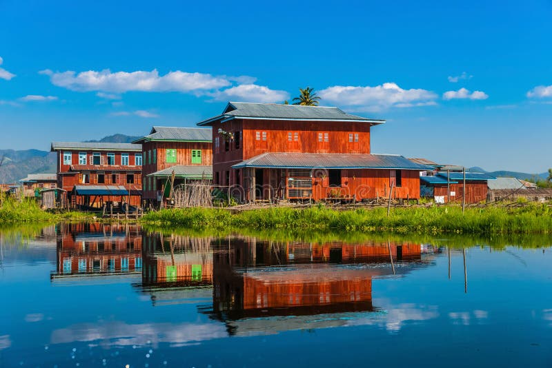 Inle Lake, Myanmar. stock image. Image of asian, exterior - 12624727