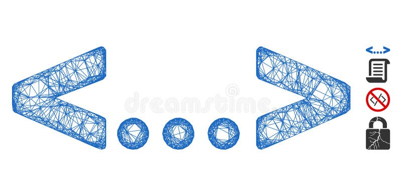 Inline Code Web Vector Mesh Illustration Stock Illustration ...