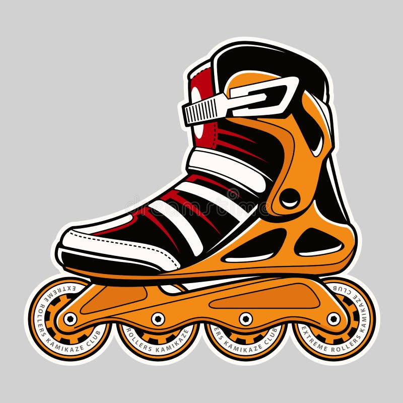 Inline Roller Skate in Motion Stock Vector - Illustration of line ...