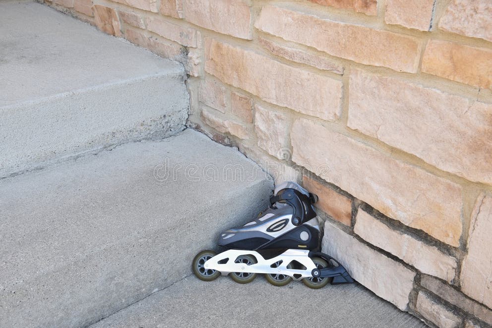 Inline Skate Against Cement Step with Flagstone Stock Image - Image of ...