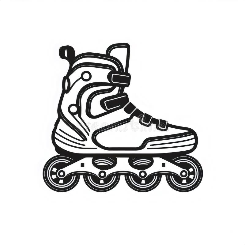 Side View of an Inline Skate Boot, Featuring Wheels, Straps, and ...