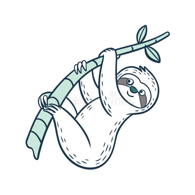 Inline Sloth Depicting Disease Care Stock Photo - Illustration of ...