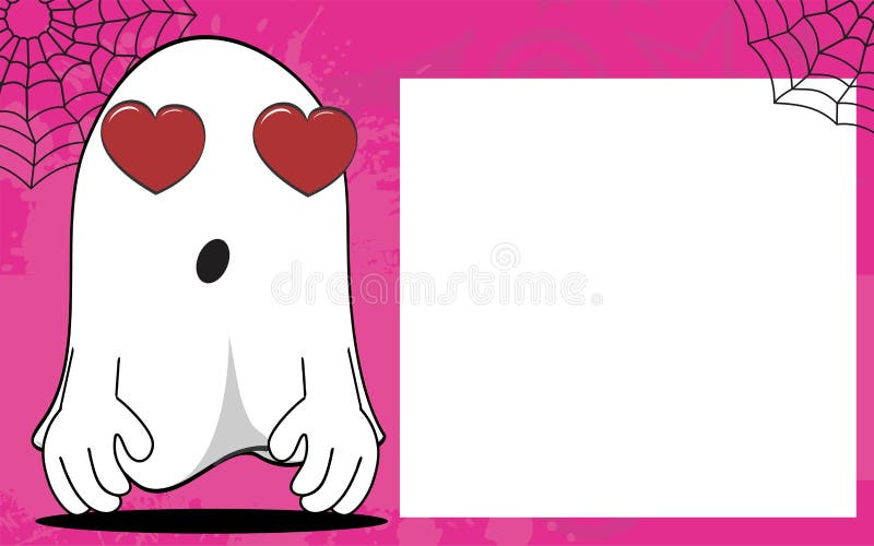 Inlove Ghost Halloween Cartoon Expressions Frame Background Stock ...
